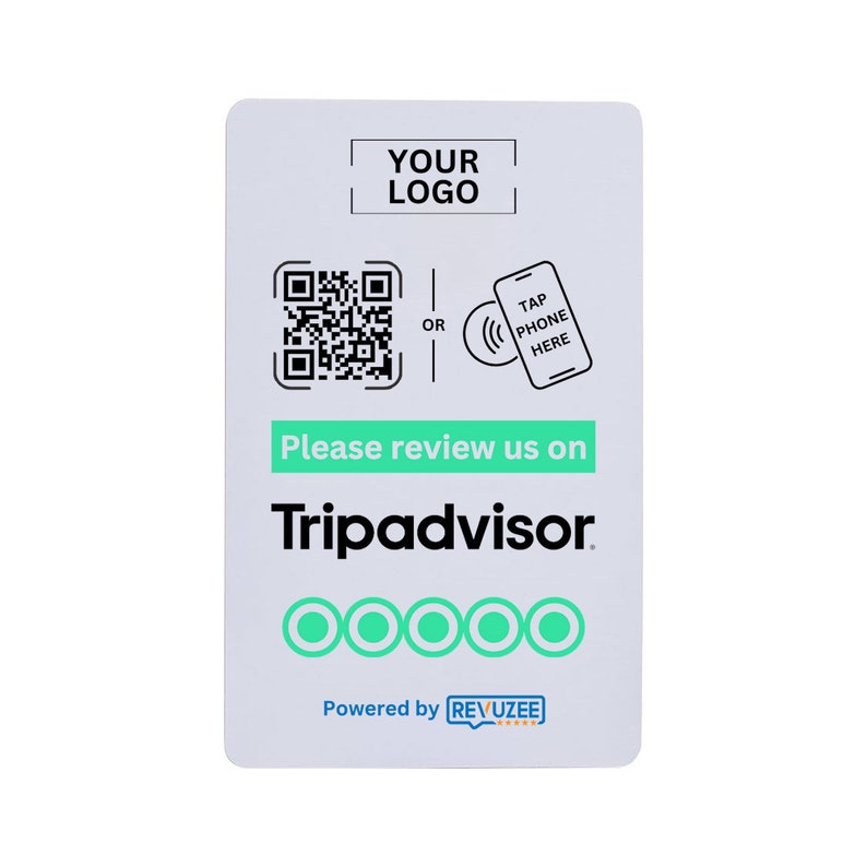 Trip Advisor NFC & QR Code Tap Card - Made With Your Business Logo ...