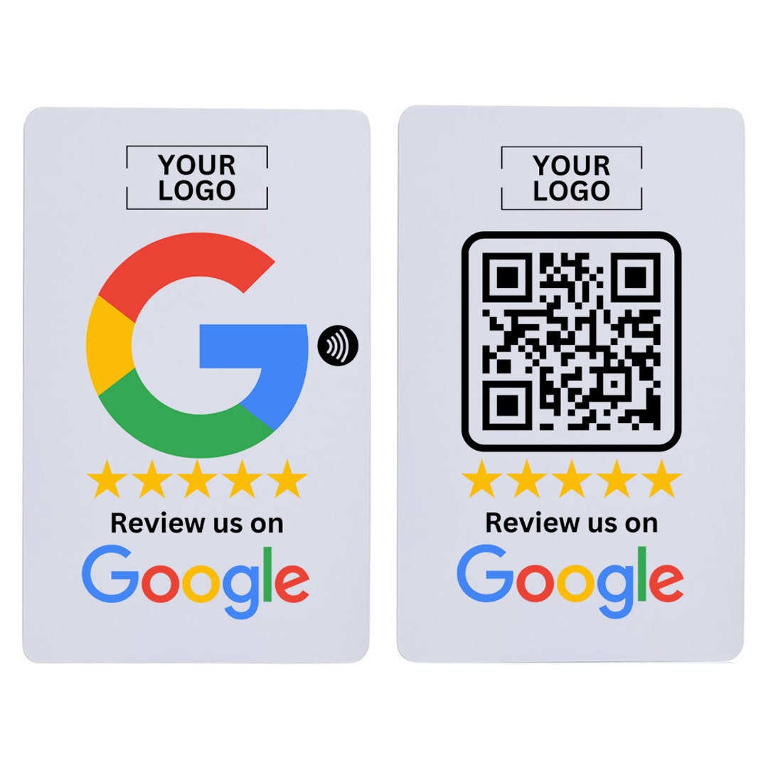 Custom Google NFC & QR Code Tap Card Made With Your Business Logo Tap ...
