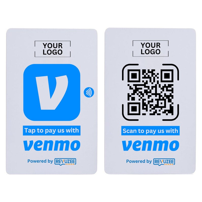 Venmo NFC & QR Code Tap Payment Card Made With Your Business Logo Tap ...
