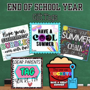 Summer/end of School Year Treat Tags for Students, Youth, Children Gift ...