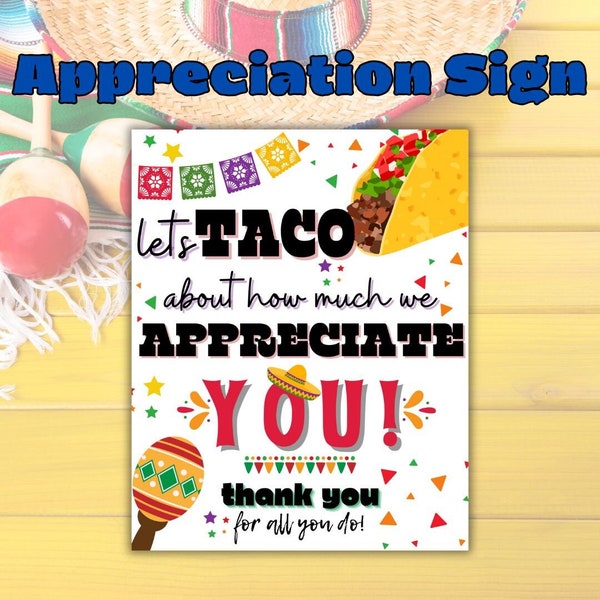 Taco Party Thank You Sign - Etsy