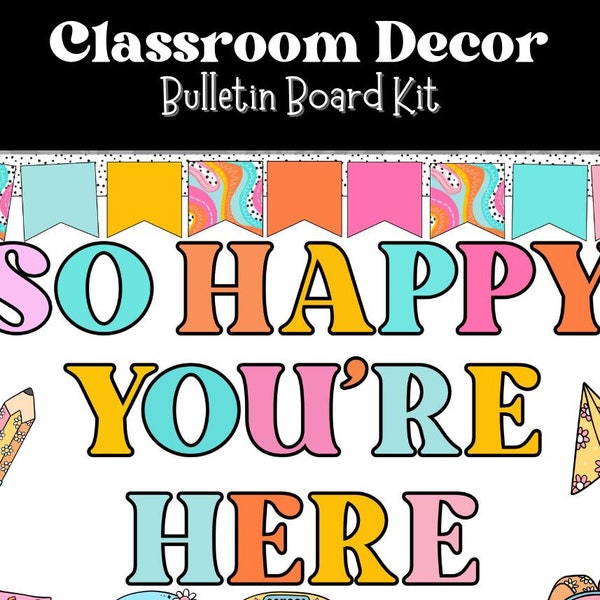 Back to School Bulletin Board Kit Retro 90's Theme Classroom Decor ...