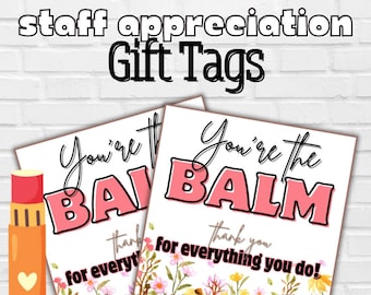 Editable Lip Balm Tag, Teacher Appreciation Gift Tags, Teacher Thank ...
