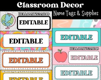 Student Desk Name Labels, Editable Classroom Printables, Student Name ...