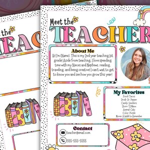 Meet the Teacher Teacher Template Flyer Funky Pastel Theme Teacher ...