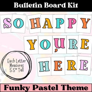 Back to School Bulletin Board Kit | Funky Bright Pastel Theme ...