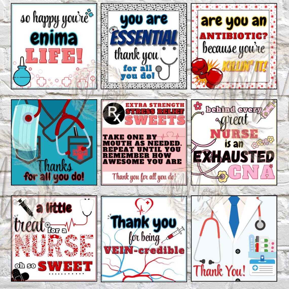 Snack and Candy Treat Tags for Hospital Employee, CNA, Nurse ...