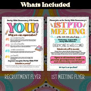 Funky Themed Editable PTA / PTO Bundle Includes Recruitment Flyers ...