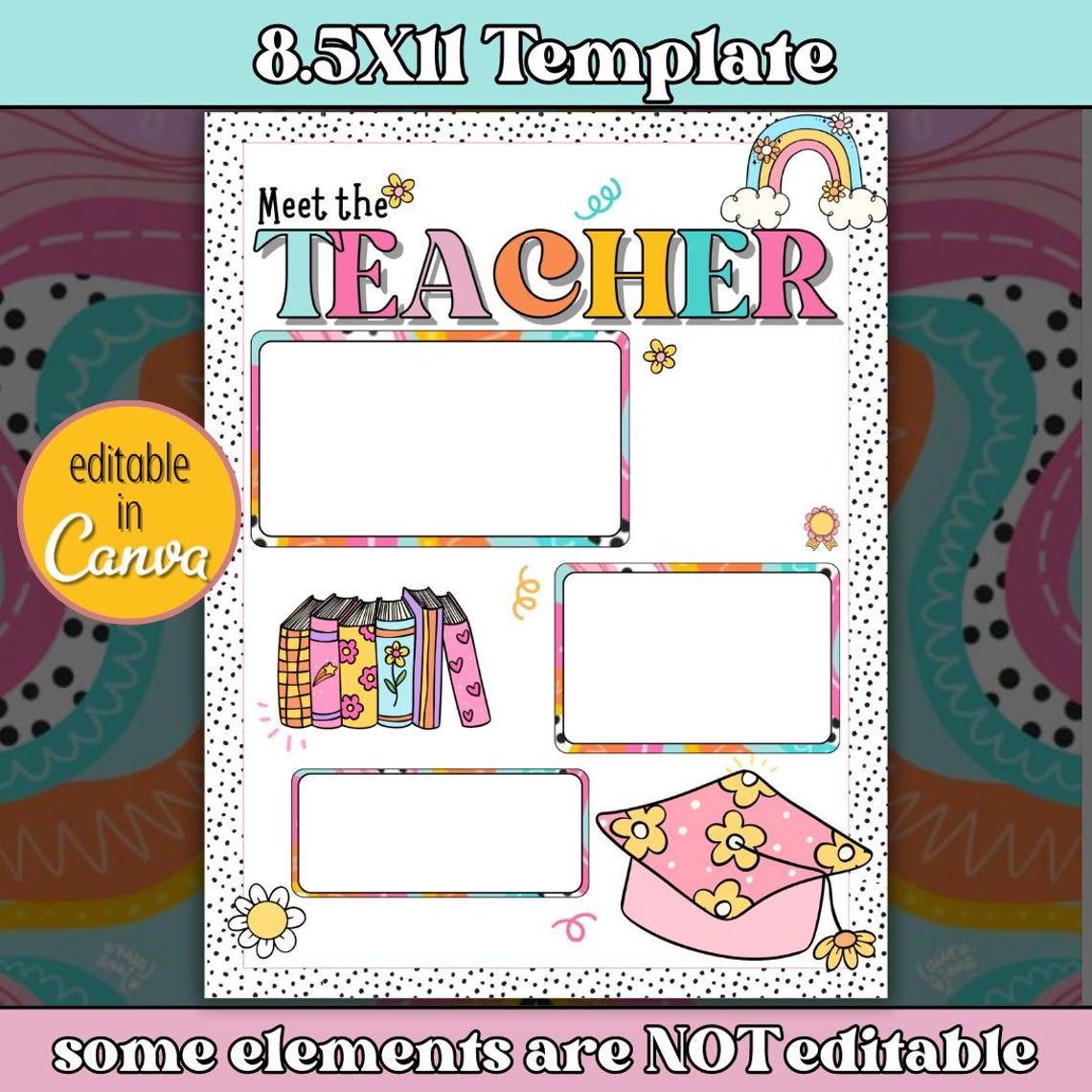 Meet the Teacher | Teacher Template | Flyer Funky Pastel Theme ...