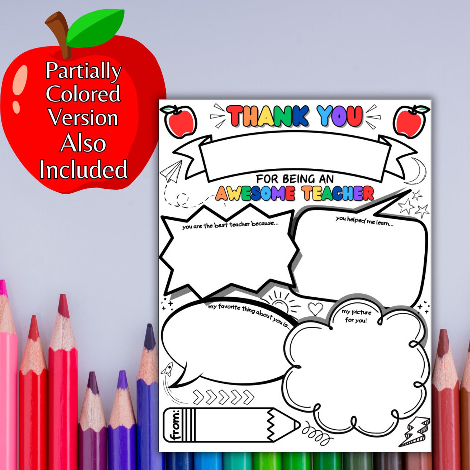 Teacher Appreciation Week Printable Teacher Appreciation Gift Thank You ...