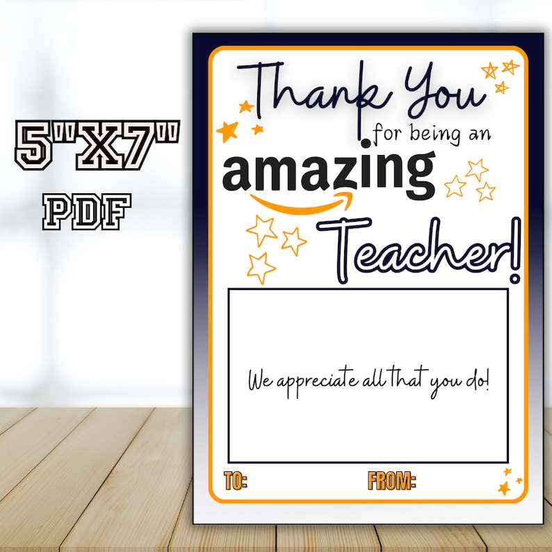 Amazing Teacher Gift Card Holder, Coach, Staff, Employee Appreciation ...