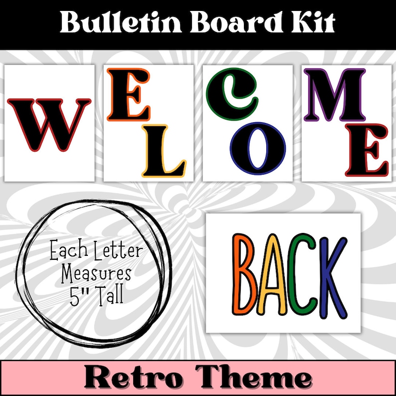 Back to School Bulletin Board Kit | Retro 90's Theme | Classroom Decor ...