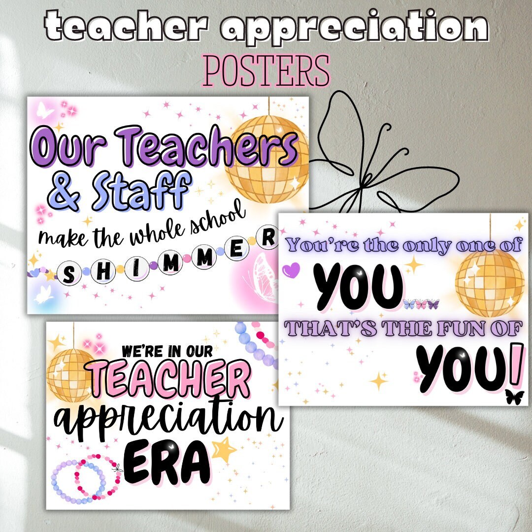 Teacher and Staff Appreciation Week Theme Poster Printable, PTA PTO ...