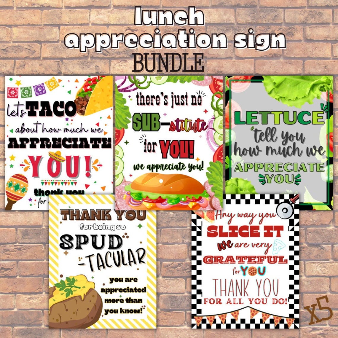 Lunch Appreciation Signs, Teacher, and Staff Appreciation Sign, INSTANT ...