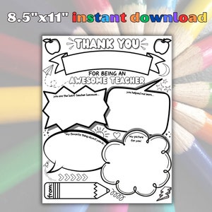 Teacher Appreciation Week Printable Teacher Appreciation Gift Thank You ...