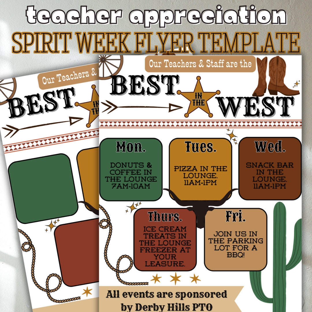 Teacher and Staff Appreciation Week Theme Flyer, Editable Canva ...