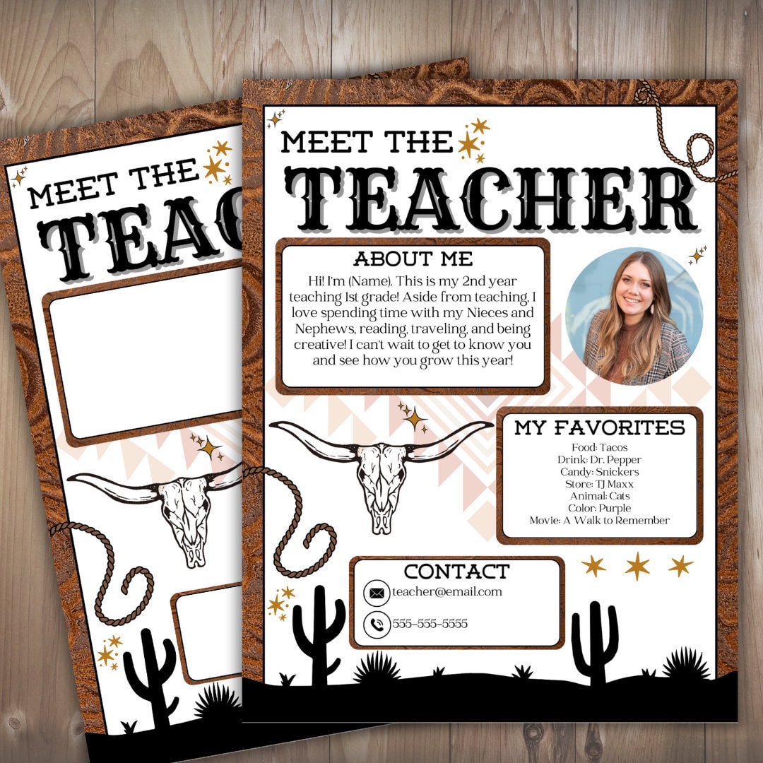 Meet the Teacher | Teacher Template | Flyer Western Theme | Teacher ...