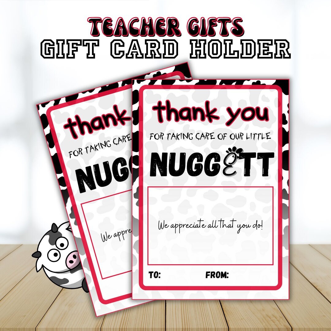 Printable Nuggett Gift Card Holder, Teacher & Staff Appreciation Fast ...
