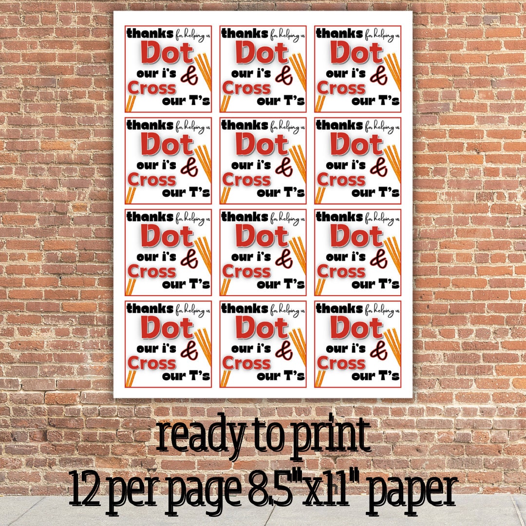 Snack Treat Tags for Employee, Teacher, Nurse Appreciation. Dots ...