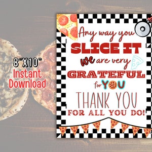 Pizza Appreciation, Teacher and Staff Appreciation Sign, INSTANT ...