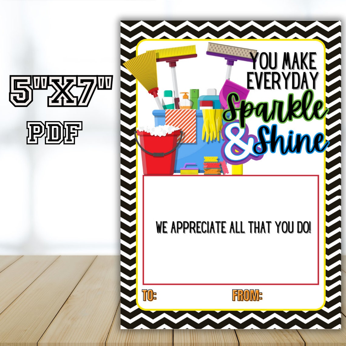 Janitor Appreciation/ Custodian Gift Card Holder/ Thank You Note/ Gift ...