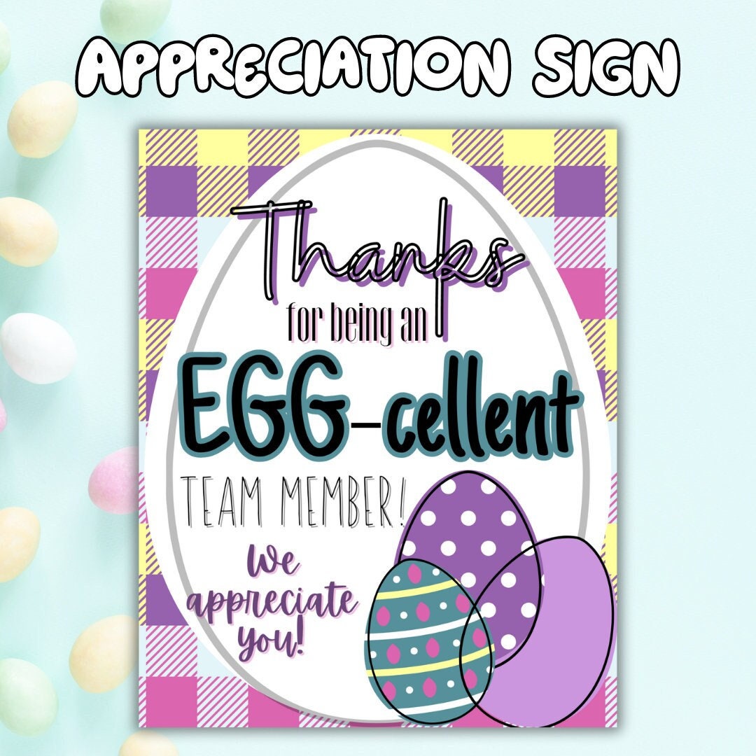 Easter Team Member Appreciation Printable, Staff Employee Spring Treats ...