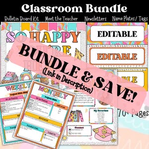 Back to School Bulletin Board Kit | Funky Bright Pastel Theme ...