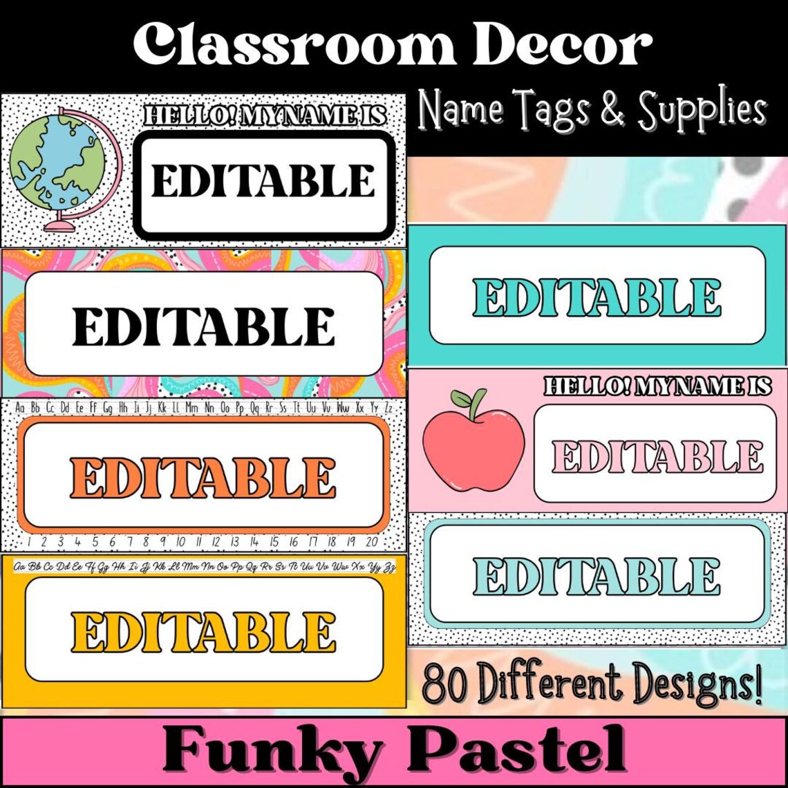 Student Desk Name Labels, Editable Classroom Printables, Student Name ...