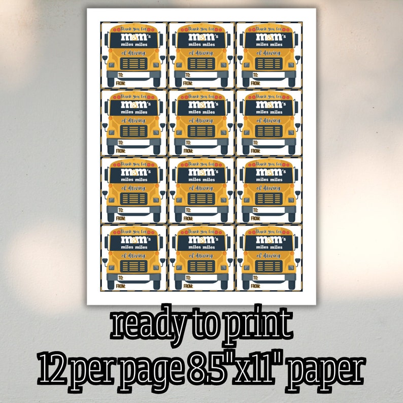 Bus Driver Appreciation Tag Template, Square Treat Tag, 2.5 Inches ...