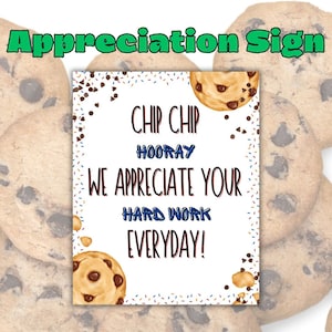 Cookie Staff Appreciation Sign, Teacher Appreciation Printable, Chip ...