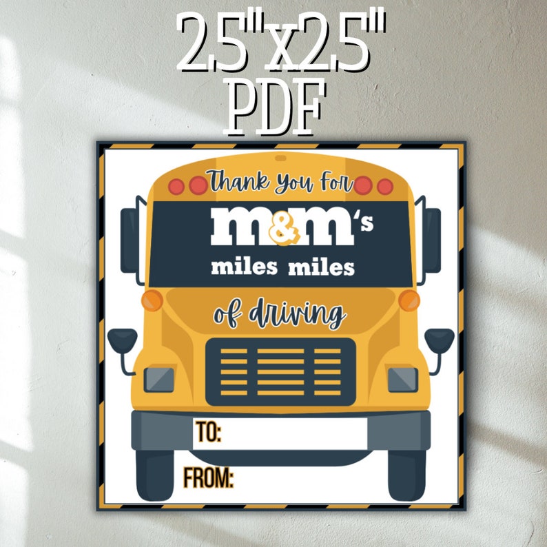 Bus Driver Appreciation Tag Template, Square Treat Tag, 2.5 Inches ...
