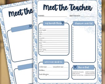 Teacher Favorite Things Questionnaire, Back to School Teacher Survey ...