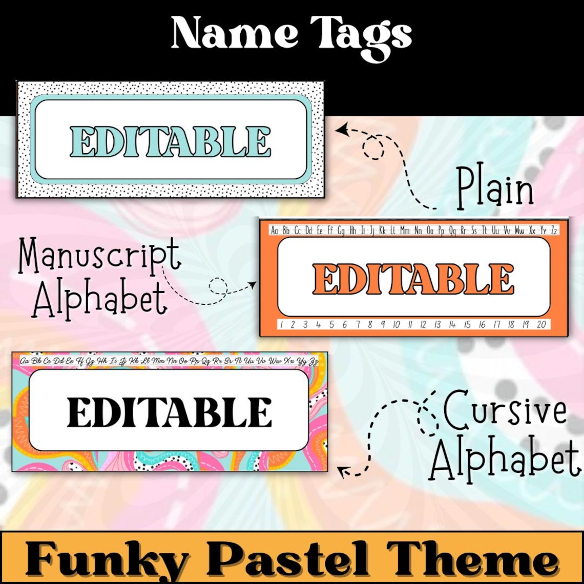 Student Desk Name Labels, Editable Classroom Printables, Student Name ...