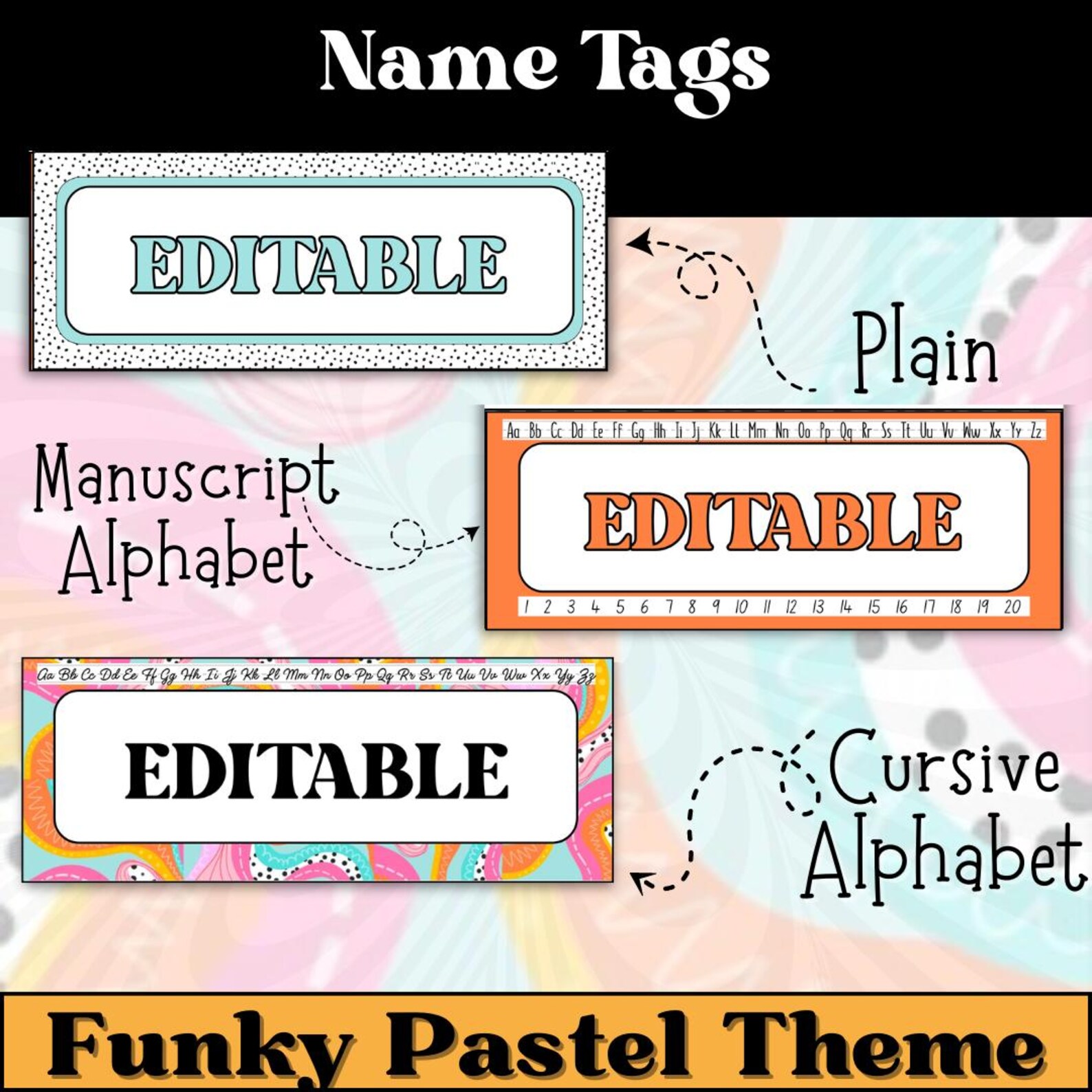 Student Desk Name Labels, Editable Classroom Printables, Student Name ...