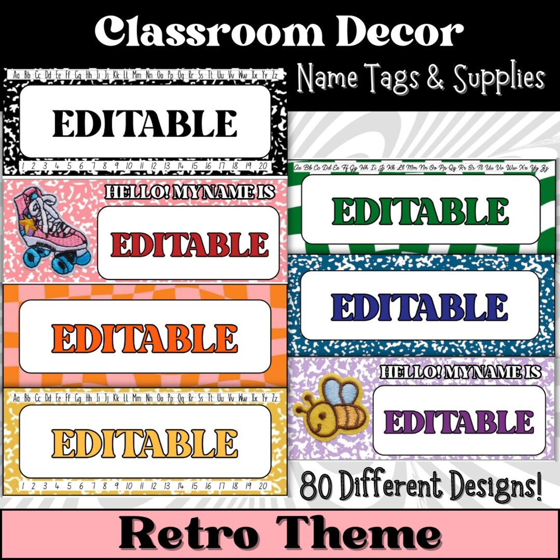 Student Desk Name Labels, Editable Classroom Printables, Student Name ...