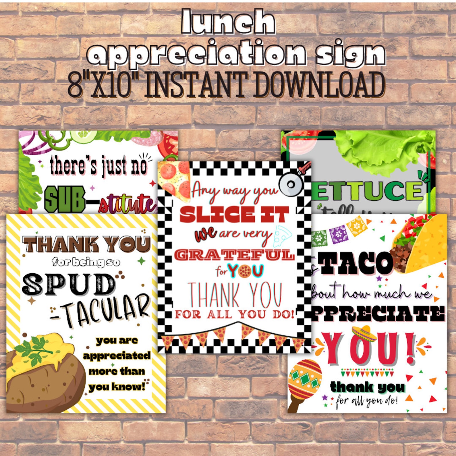 Lunch Appreciation Signs, Teacher, and Staff Appreciation Sign, INSTANT ...