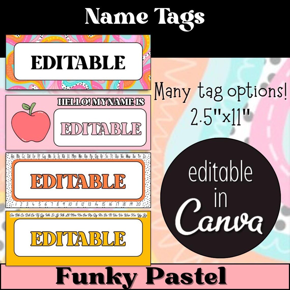 Student Desk Name Labels, Editable Classroom Printables, Student Name ...
