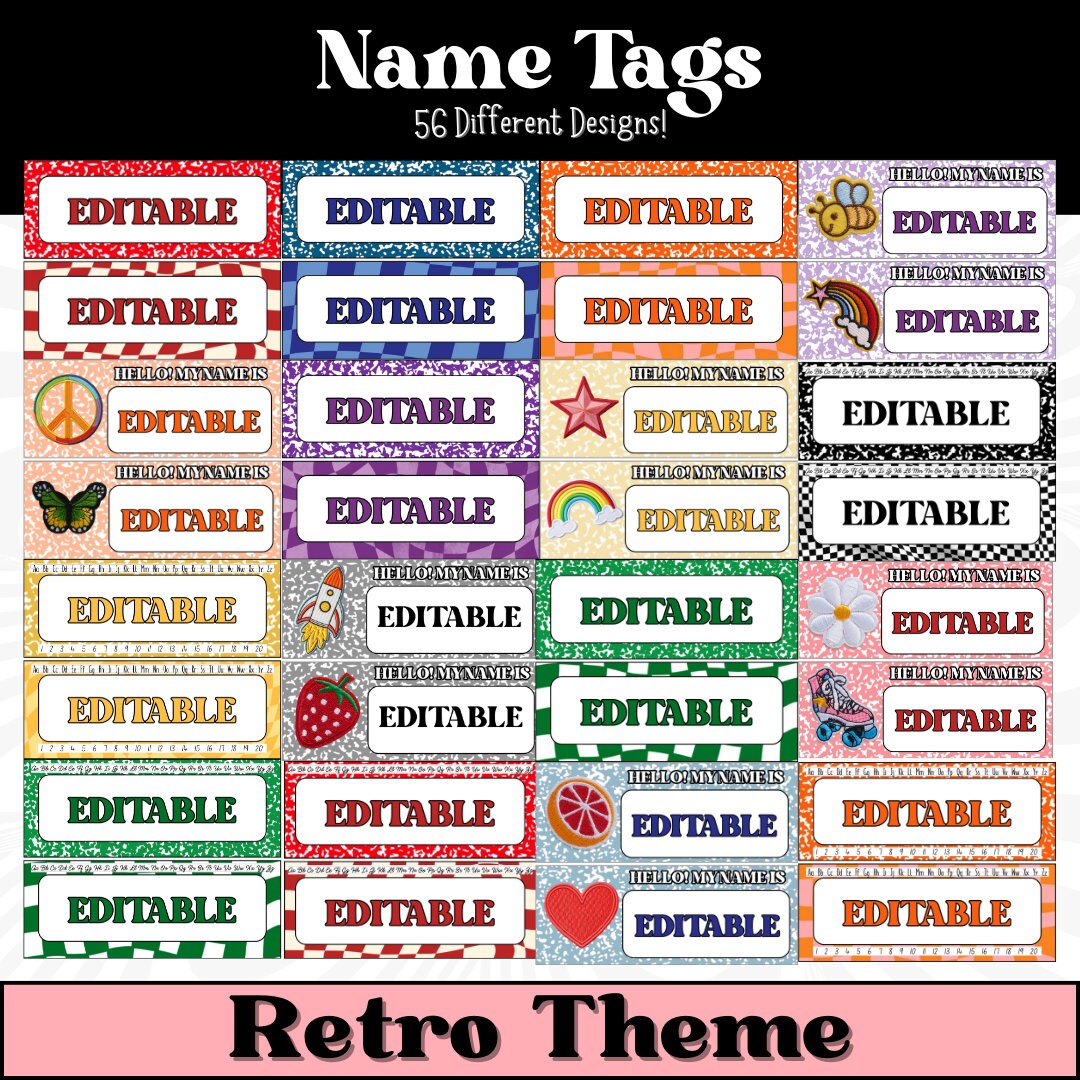 Student Desk Name Labels, Editable Classroom Printables, Student Name ...