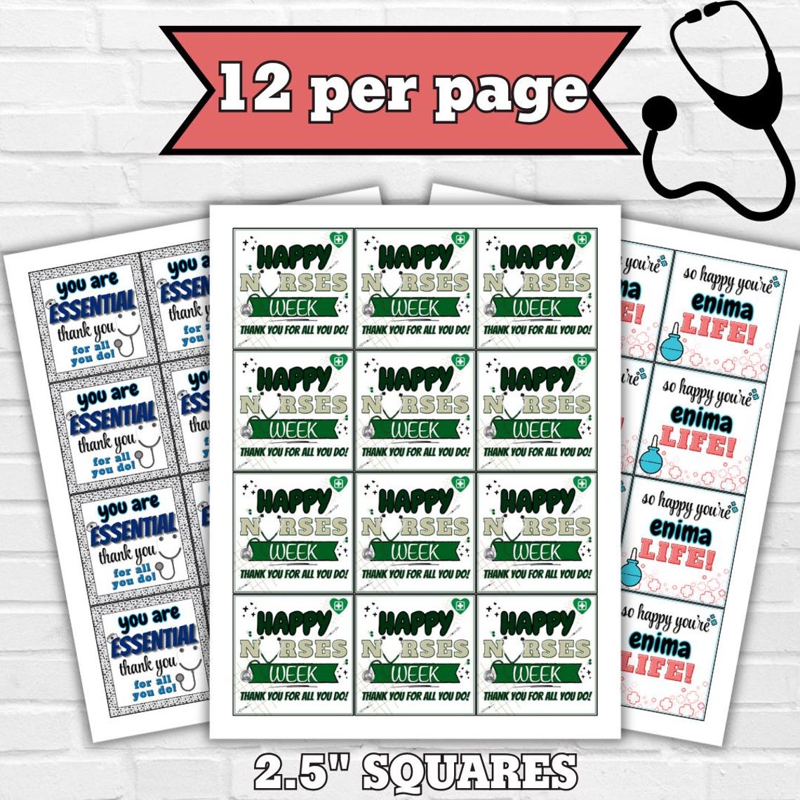 Snack and Candy Treat Tags for Hospital Employee, CNA, Nurse ...