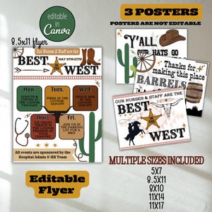 Nurse & Staff Appreciation Week Theme Flyer Posters Western Theme ...