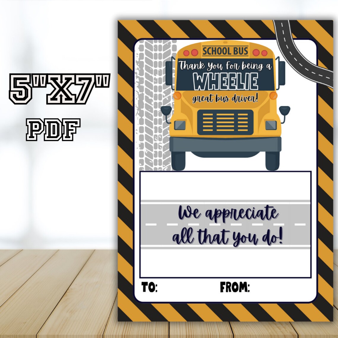 Bus Driver Appreciation/ Bus Driver Gift Card Holder/ Thank You Note ...