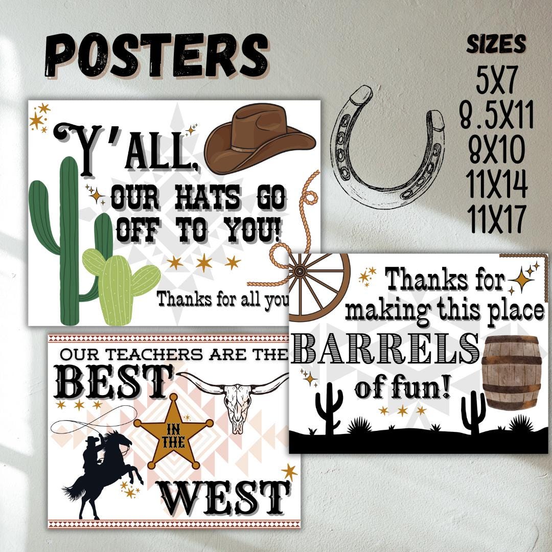 Western Theme Teacher Appreciation Week Itinerary. Flyer Template for ...