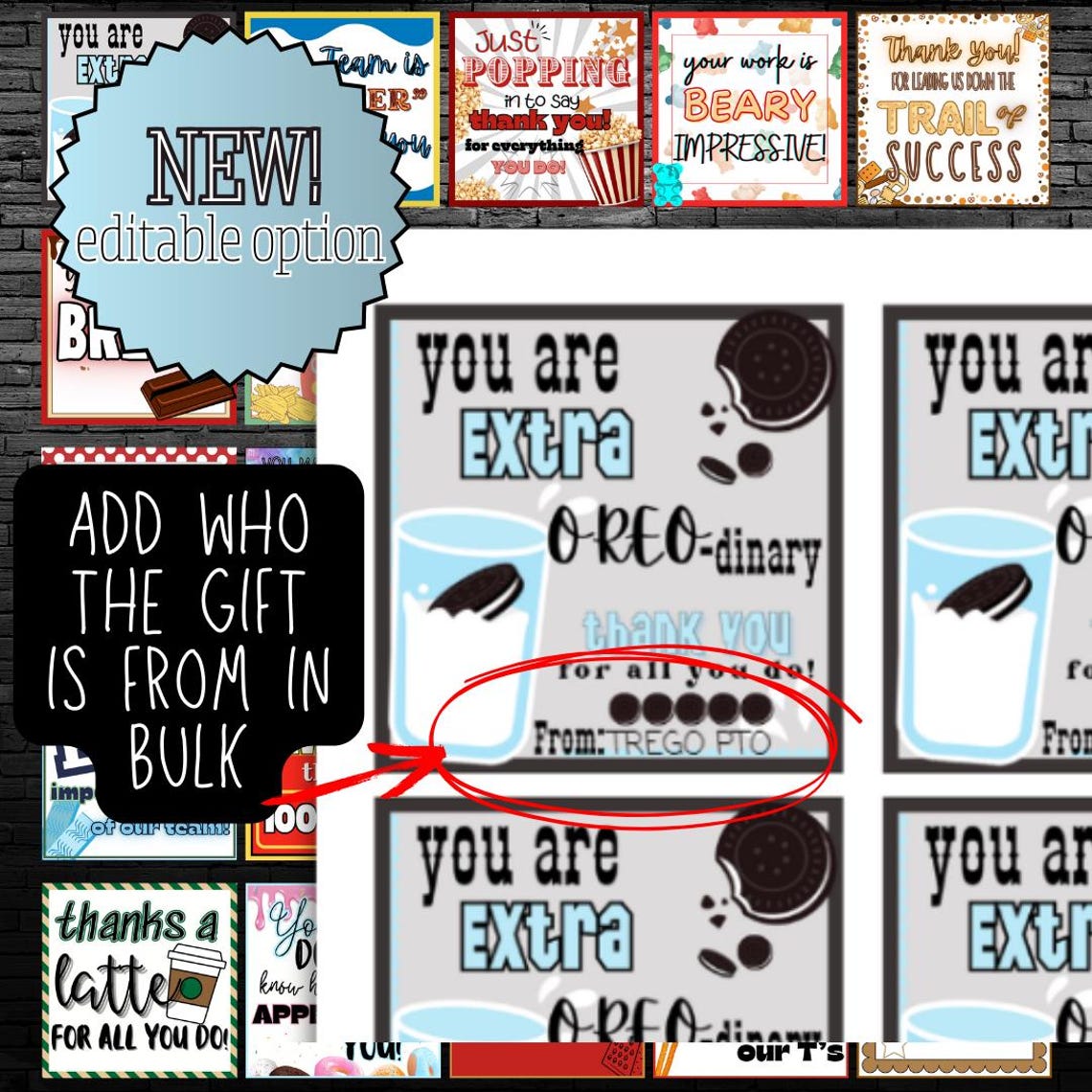 Snack and Candy Treat Tags for Employee, Teacher, Nurse Appreciation ...