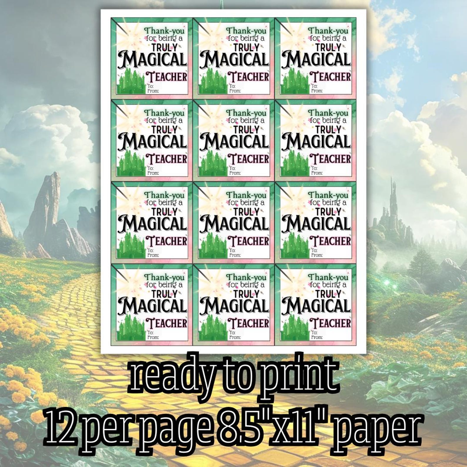 Broadway Inspired Staff/teacher Appreciation Tag - Magical Teacher ...