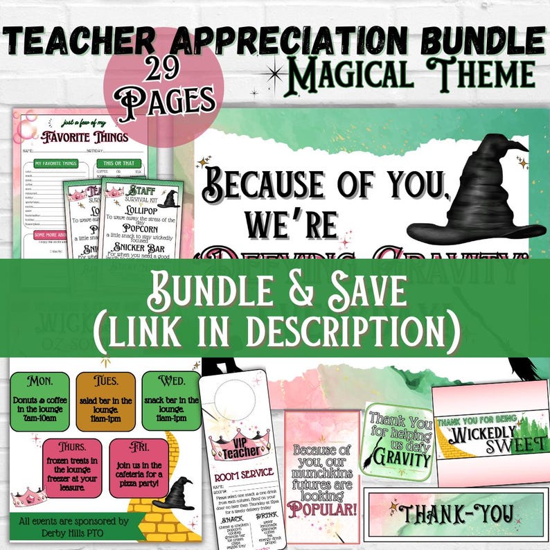 Magical Teacher Appreciation Week Theme Flyer Canva Template, Wizard ...