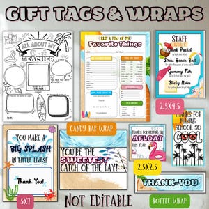 Printable Beach Theme Teacher Appreciation Week Bundle Canva Template ...