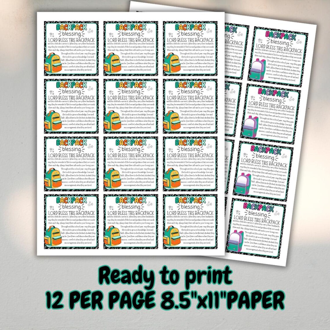 Backpack Blessing Kit, Back to School Blessing, Backpack Prayer, First ...