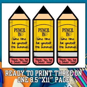 Teacher Appreciation Gift Tag, School Supplies, Thank You School Gift ...