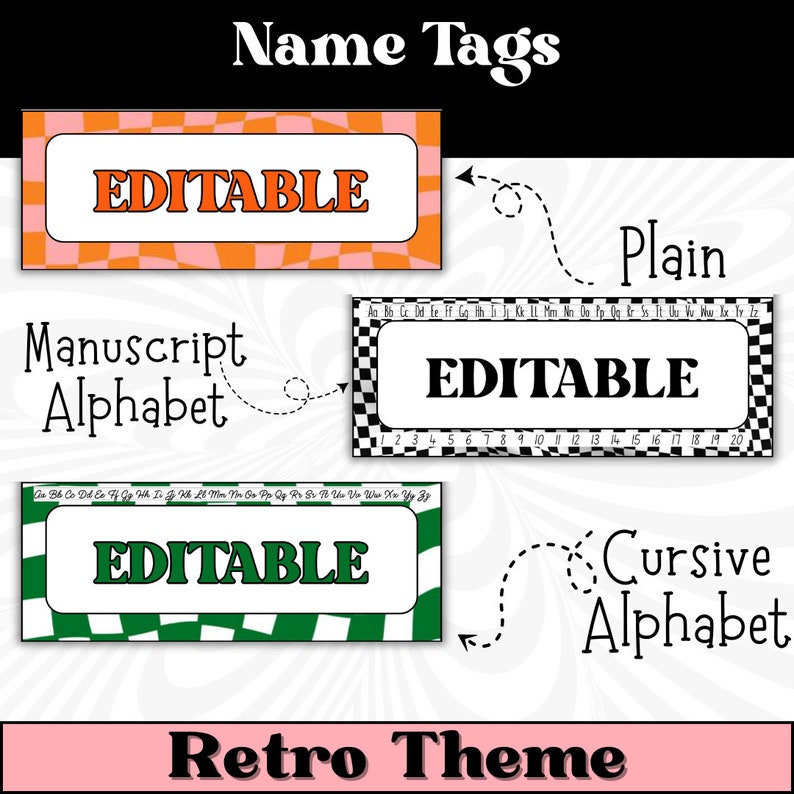 Student Desk Name Labels, Editable Classroom Printables, Student Name ...