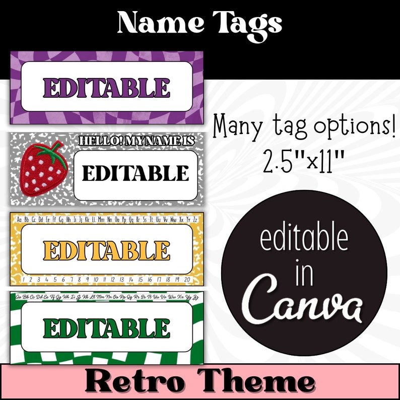 Student Desk Name Labels, Editable Classroom Printables, Student Name ...